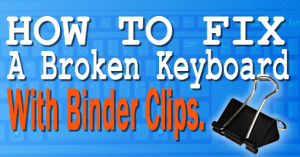 How to repair an ergonomic keyboard with a binder clip.